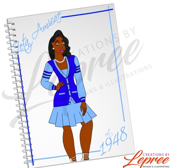 Zeta Amicae Personalize Notebook Black Sorority Custom - Etsy
