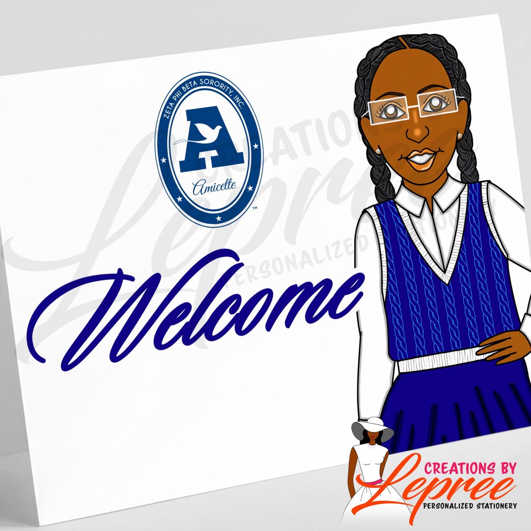 Amicette Welcome Card | Zeta Phi Beta Youth Group Gift | Amicette New ...