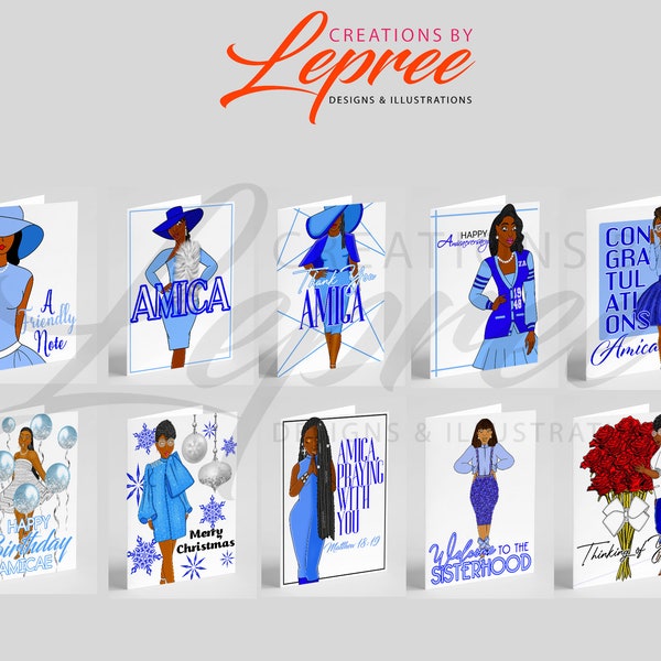 Zeta Amicae Card - Etsy