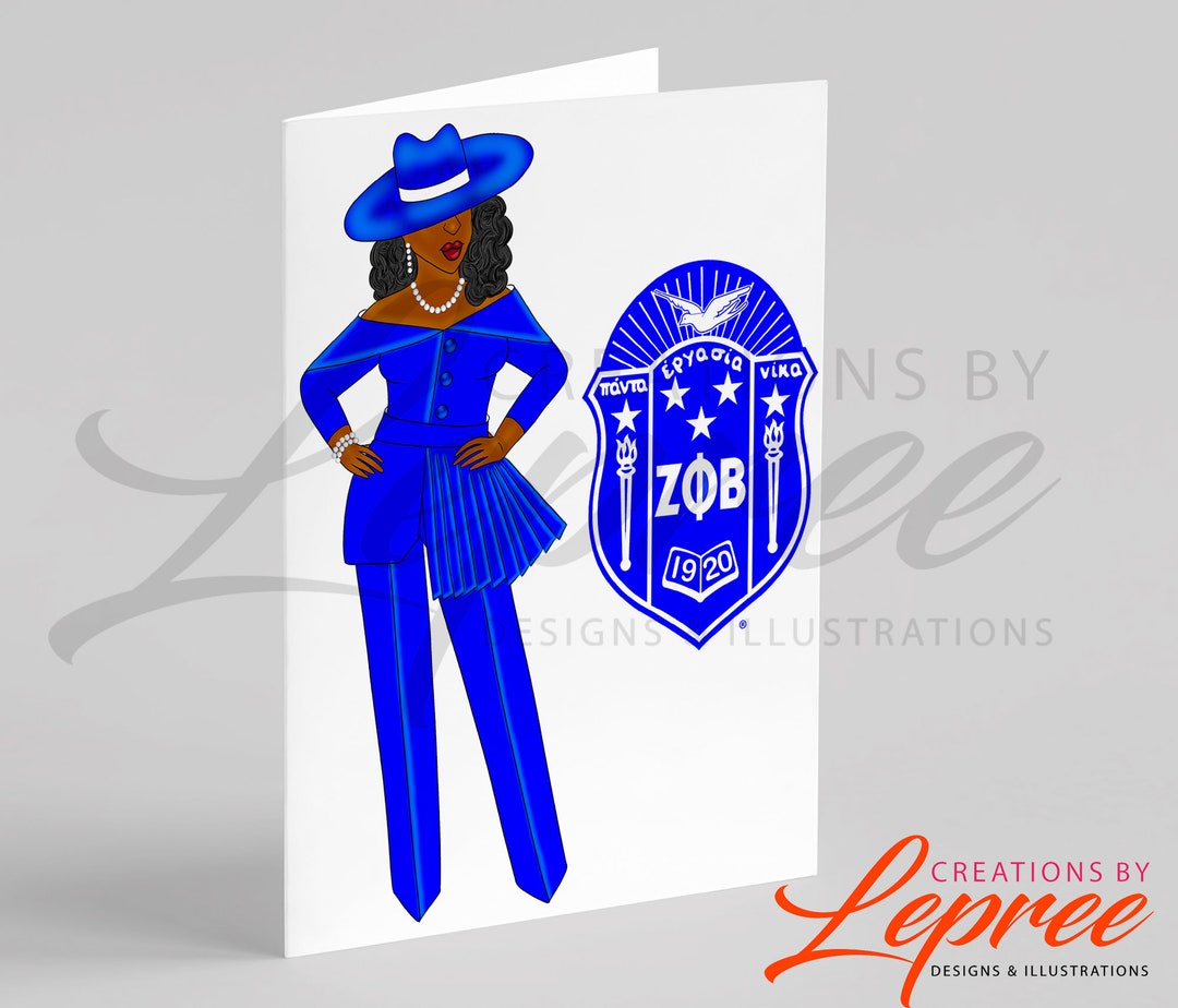 Personalized Zeta Phi Beta Shield Card, Black Sorority Card, Zeta Gift ...