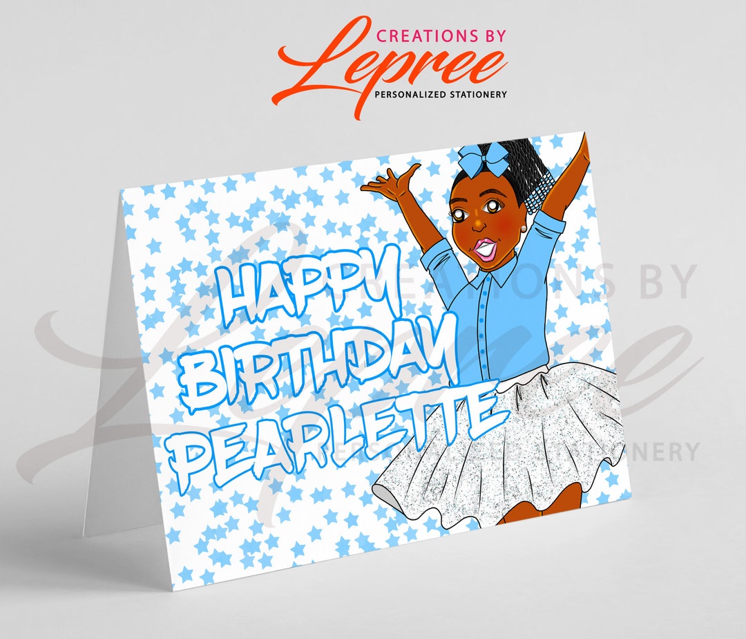 Personalized Pearlette Birthday Card, Happy Birthday Card, Kids ...