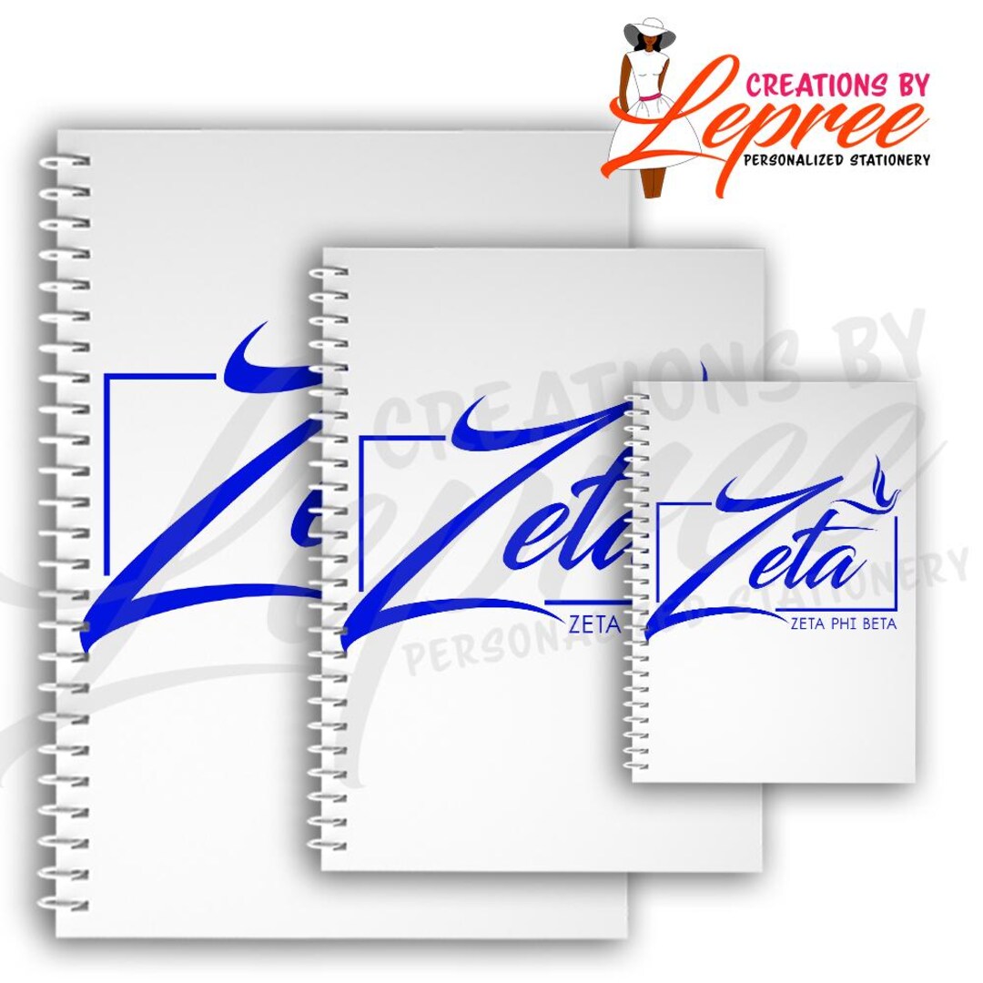 Zeta Phi Beta Personalized Notebook, Black Sorority Custom Notebook - Etsy