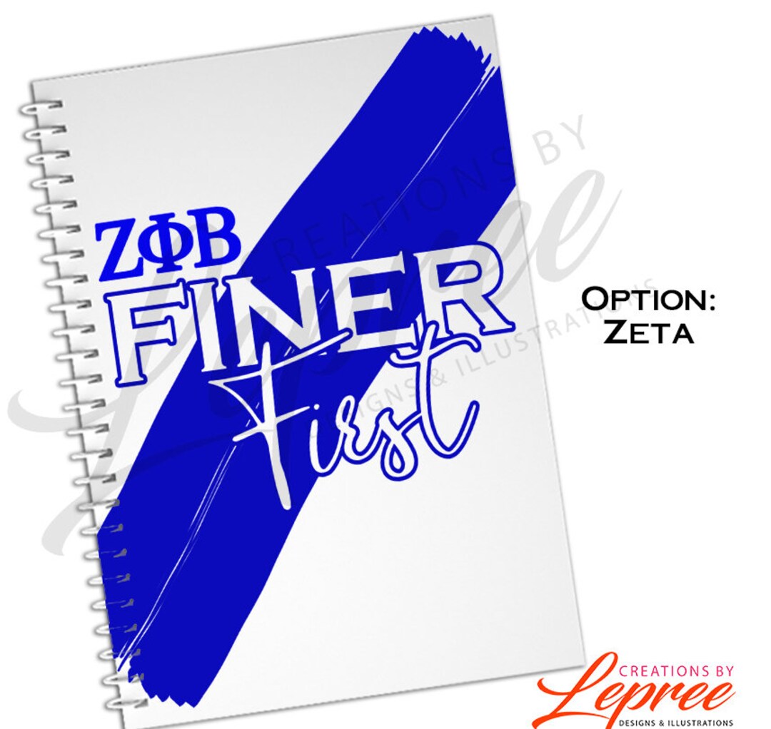 Zeta Phi Beta Personalized Greek Letter Notebook, Custom Black Sorority ...