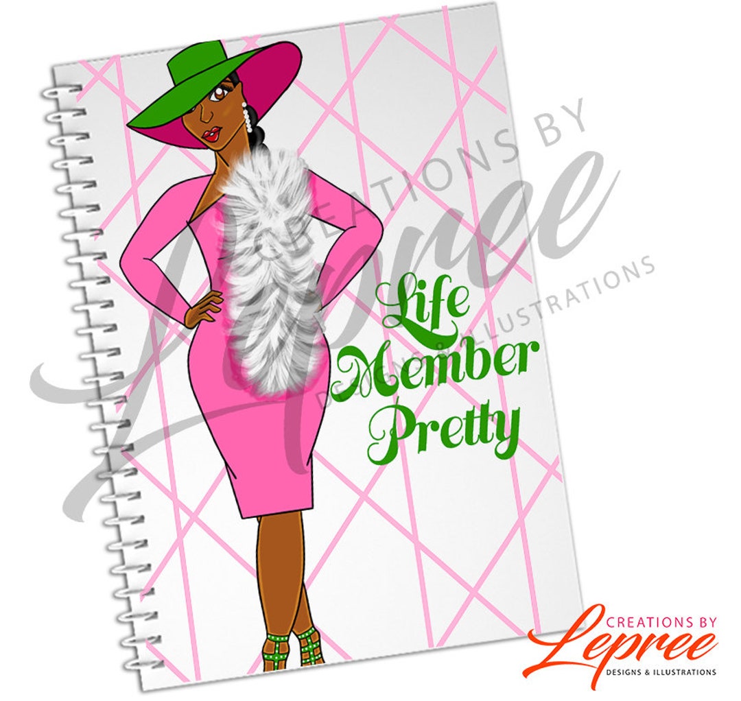 AKA Inspired Personalized Sorority Life Member Notebook, Pretty Girl ...