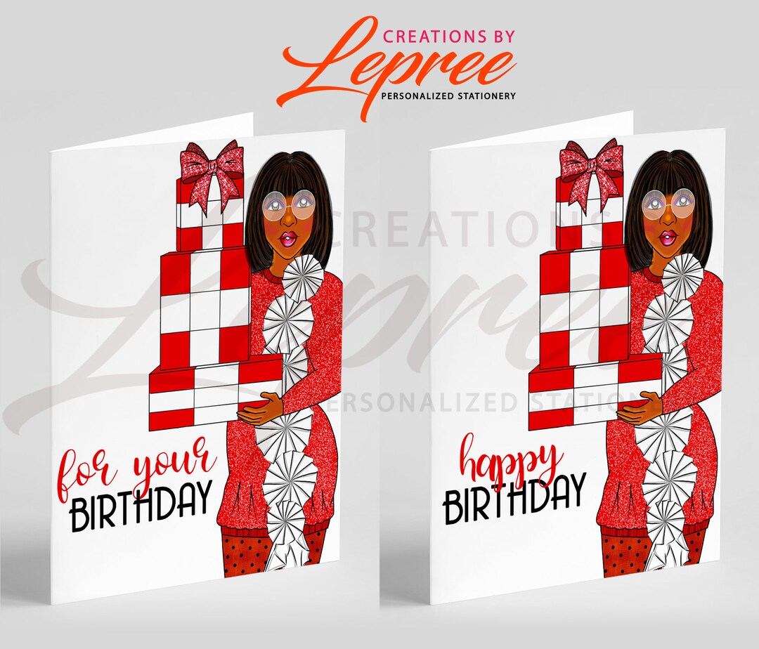 Personalized Delta Sigma Theta Birthday Card, Diva Art - Etsy