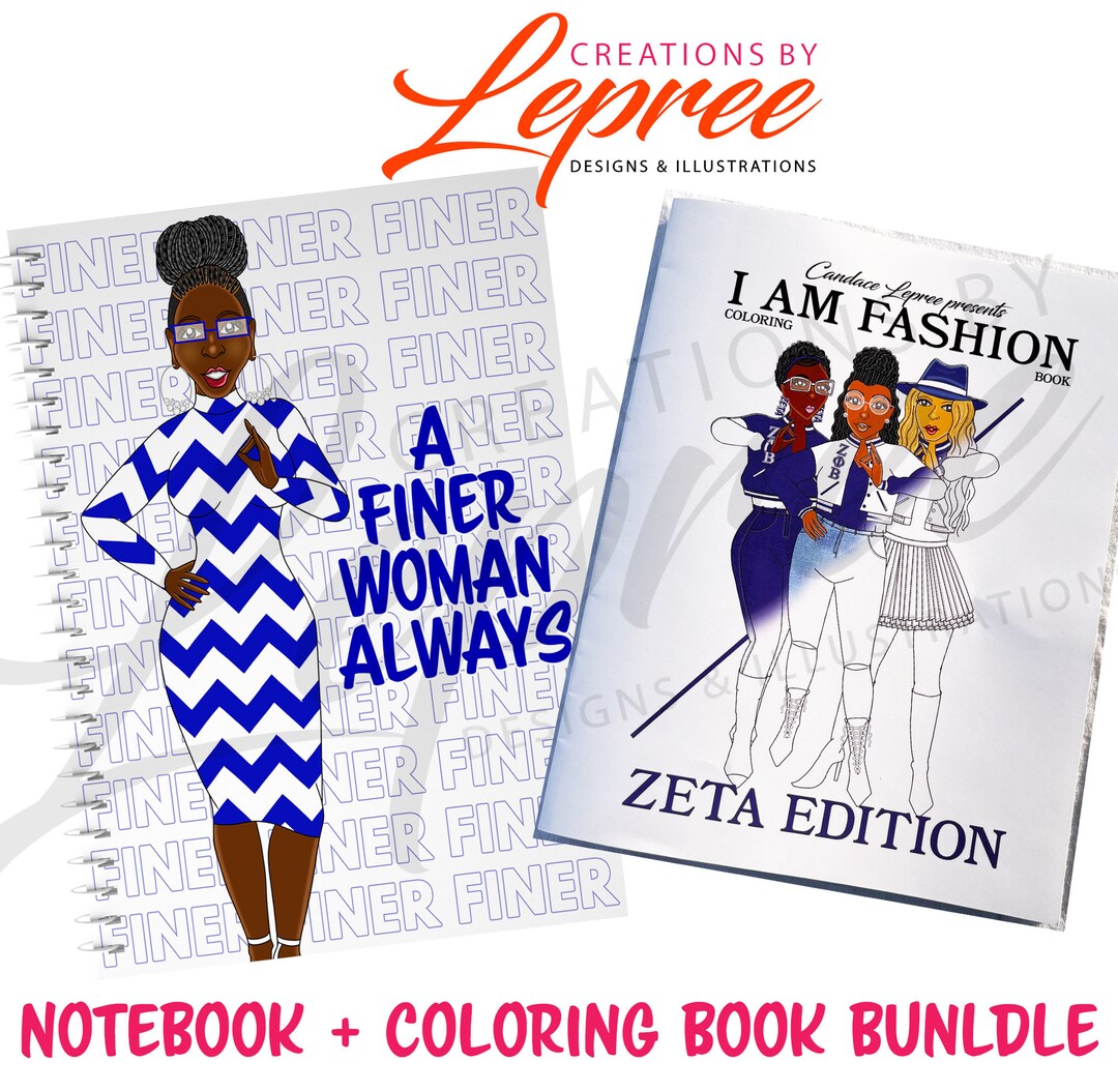 Zeta Phi Beta Black Sorority, Black Girl Notebook and Coloring Book ...