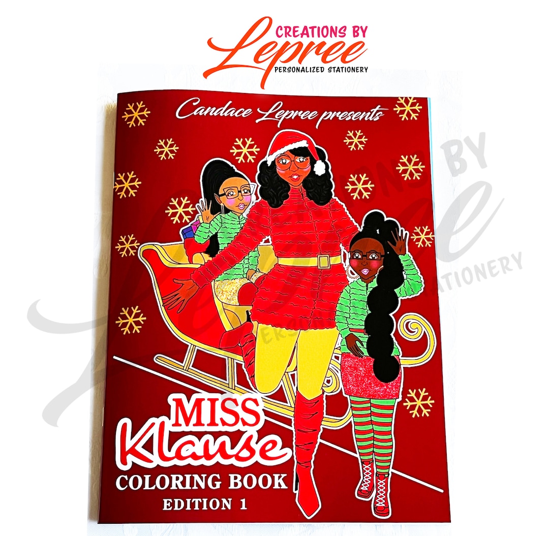 Christmas Coloring Book, Mrs. Clause, Miss Clause, Black Santa Coloring ...