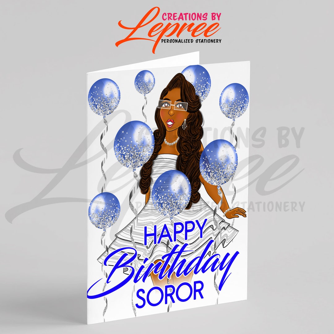 Zeta Phi Beta Birthday Card, Black Soror, Personalized Card - Etsy