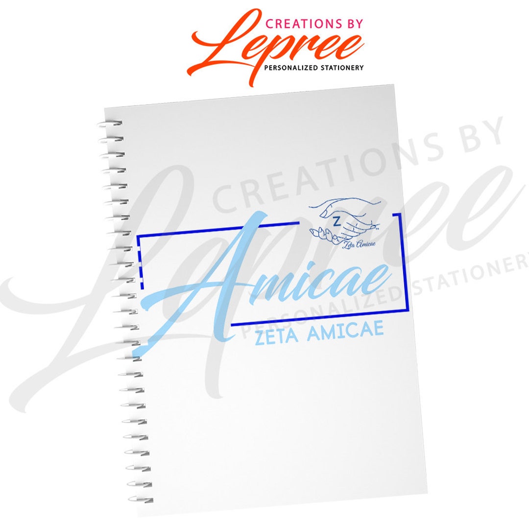 Zeta Amicae Personalize Notebook, Black Sorority Custom Notebook - Etsy