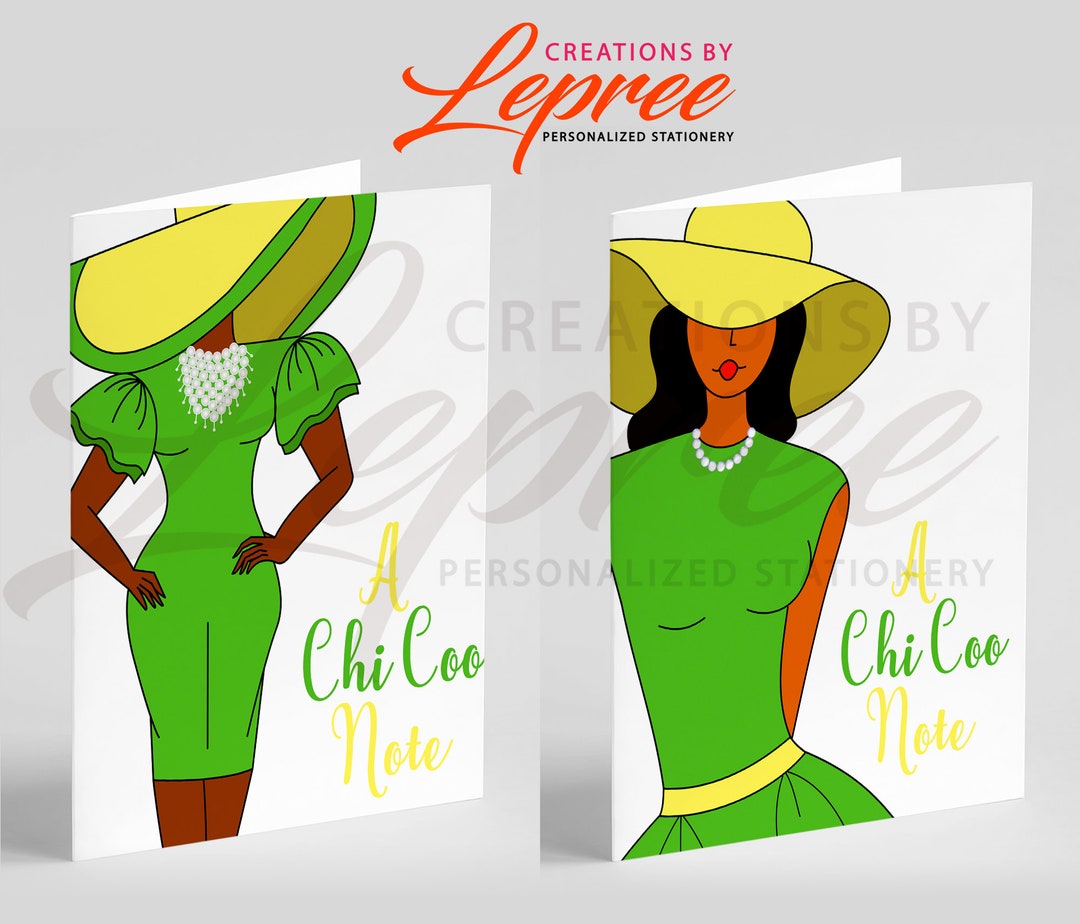 Personalized Chi Eta Phi Card, Customized Black Sorority Girl Card, Chi ...