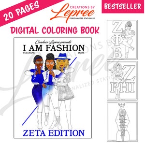 Zeta Phi Beta Digital Coloring Book Printable 20 Fashion-inspired Pages ...