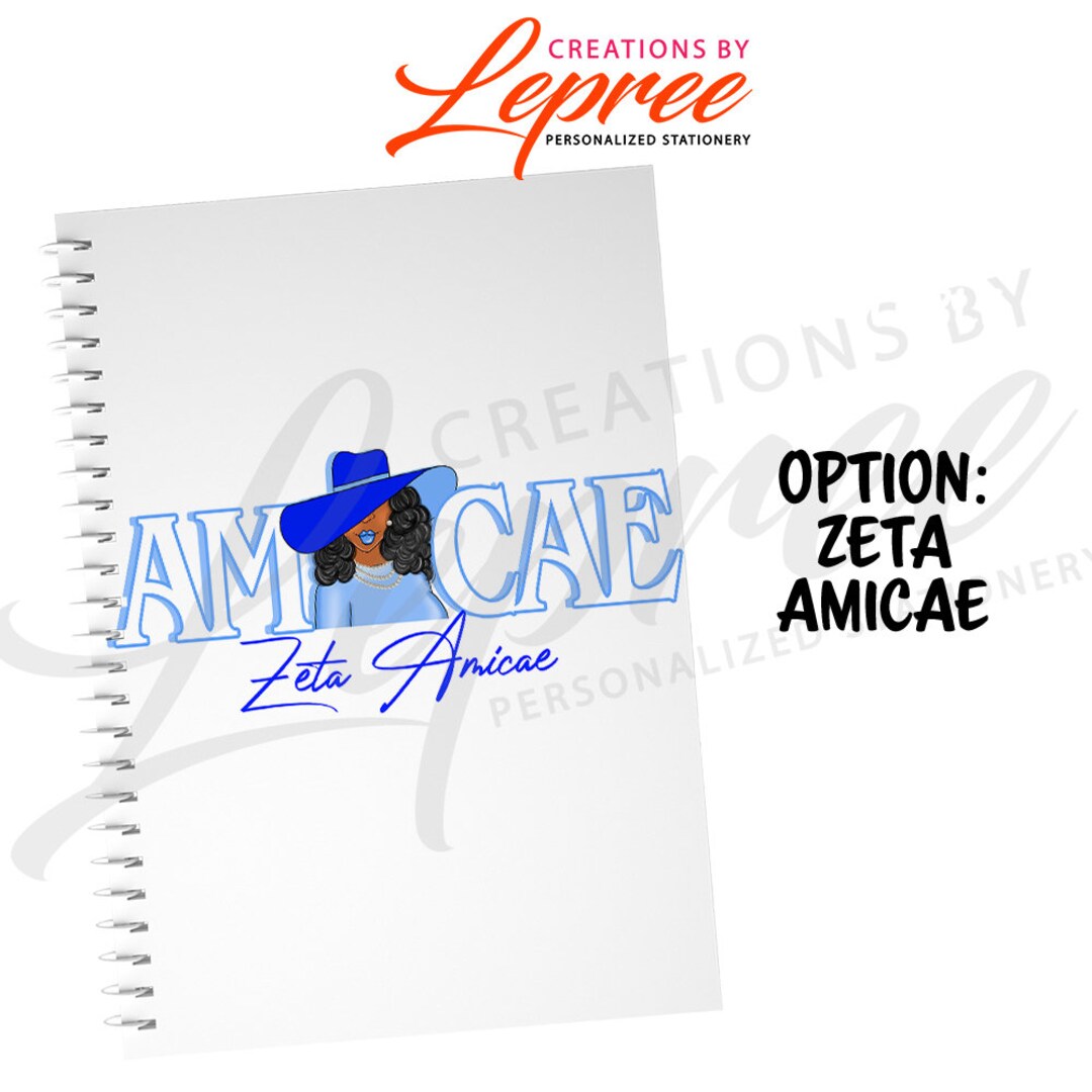 Zeta Amicae Personalize Notebook, Black Sorority Custom Notebook - Etsy