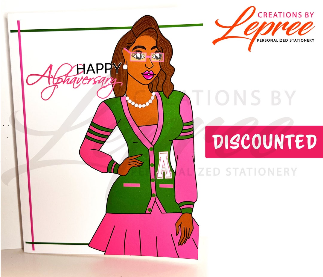 DISCOUNTED: AKA Inspired, Pink and Green Sorority Anniversary, Black ...