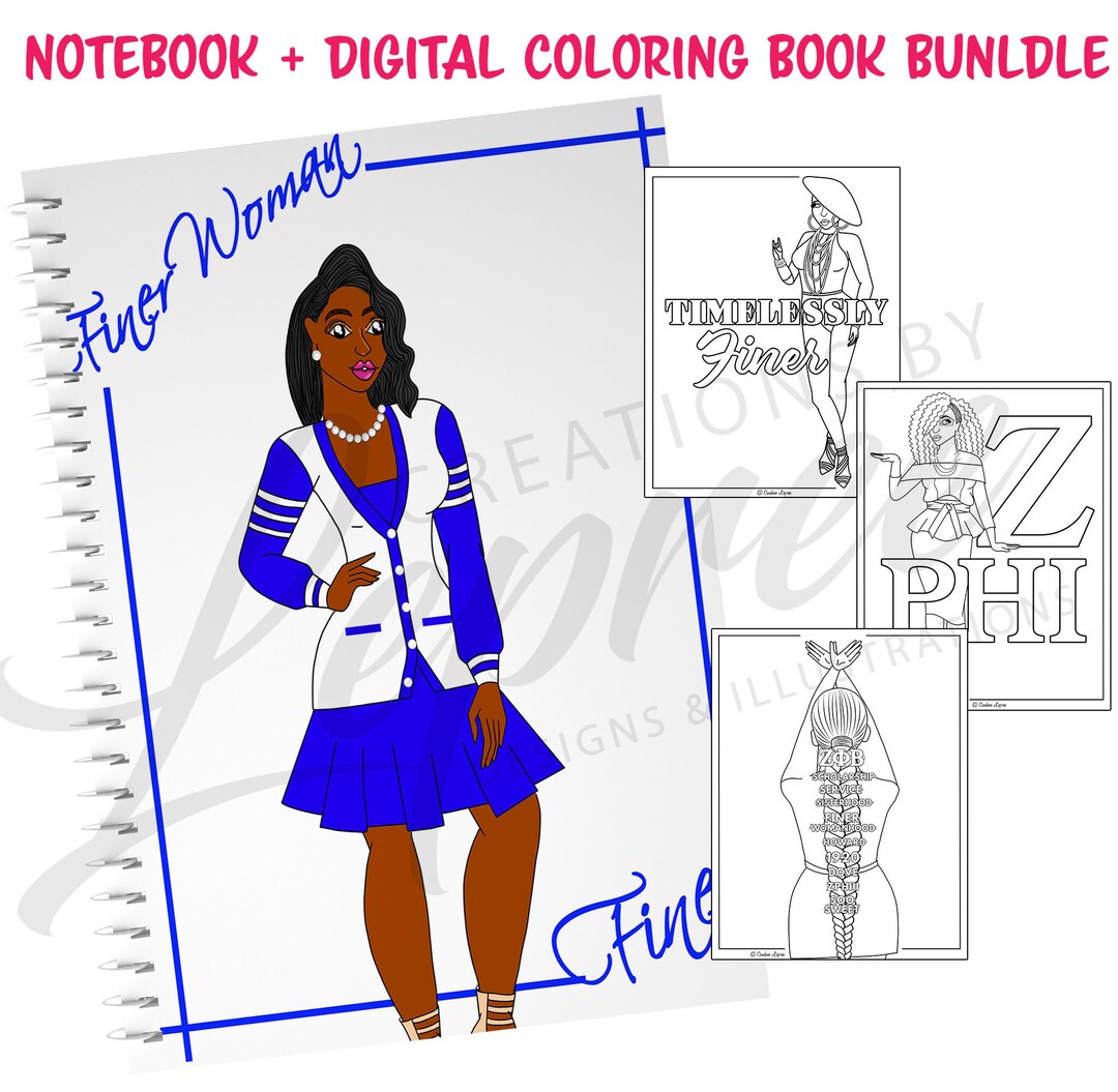 Zeta Phi Beta Black Sorority, Black Girl Notebook and Digital ...