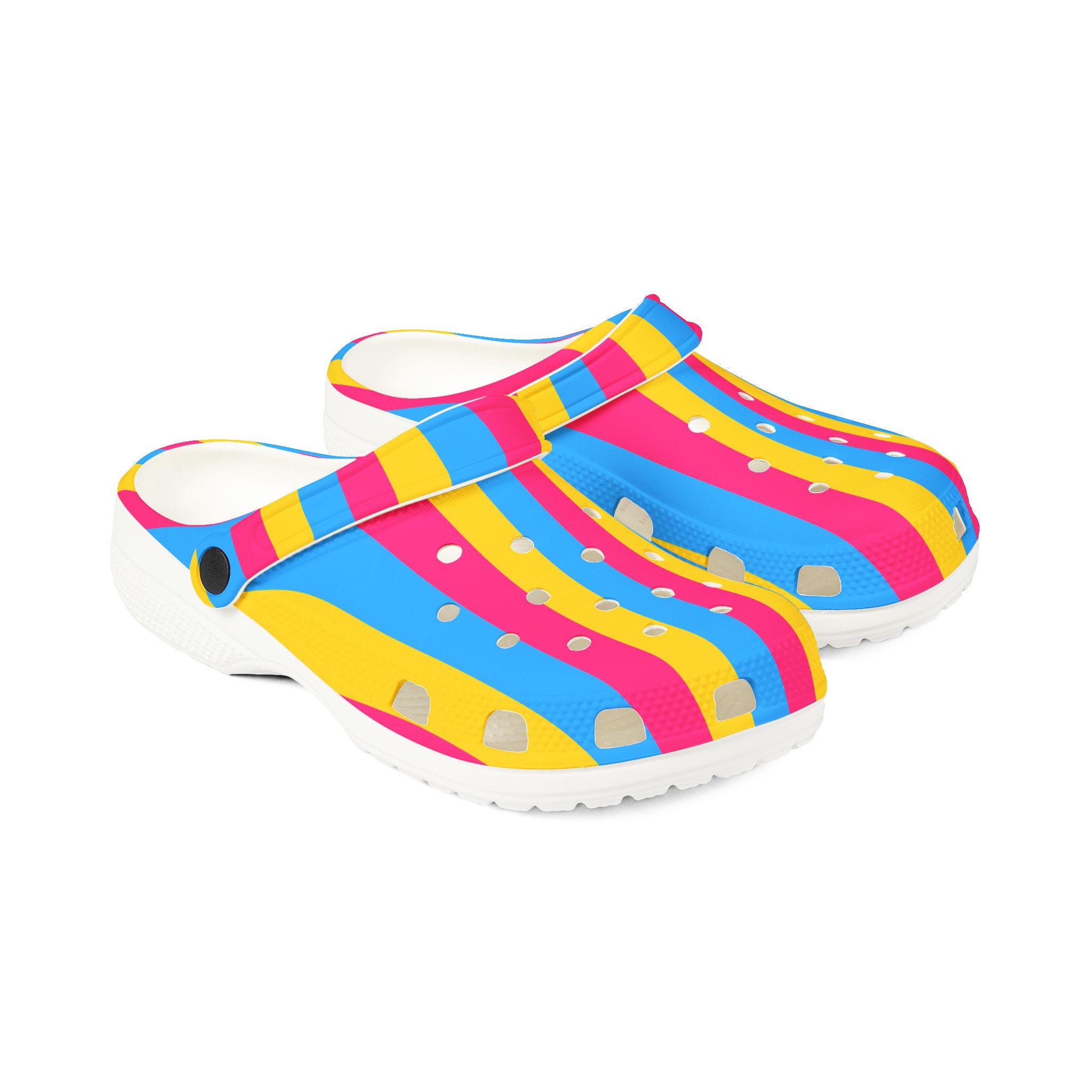 Crocs with rainbow words store