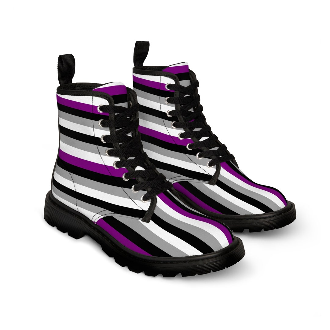 Asexual Flag Boots men's Sizes Ace Pride Flag Men's Canvas Boots Cute ...