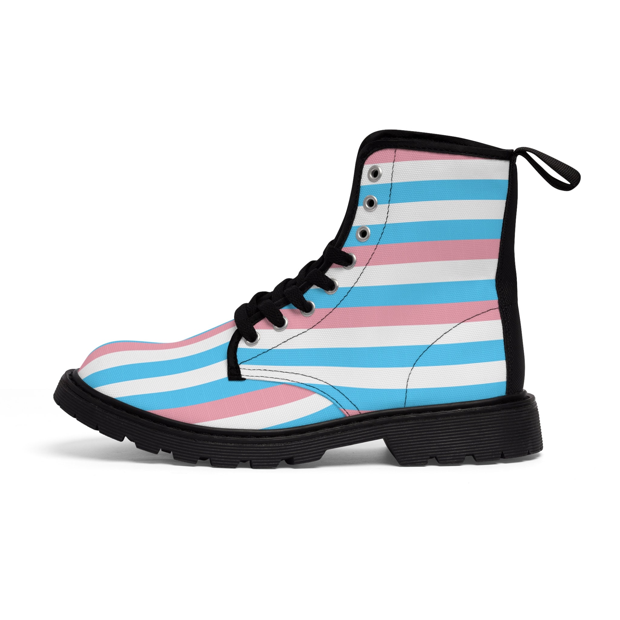 Transgender Flag Boots women's Sizes Canvas Boots Trans Pride Flag Cute ...