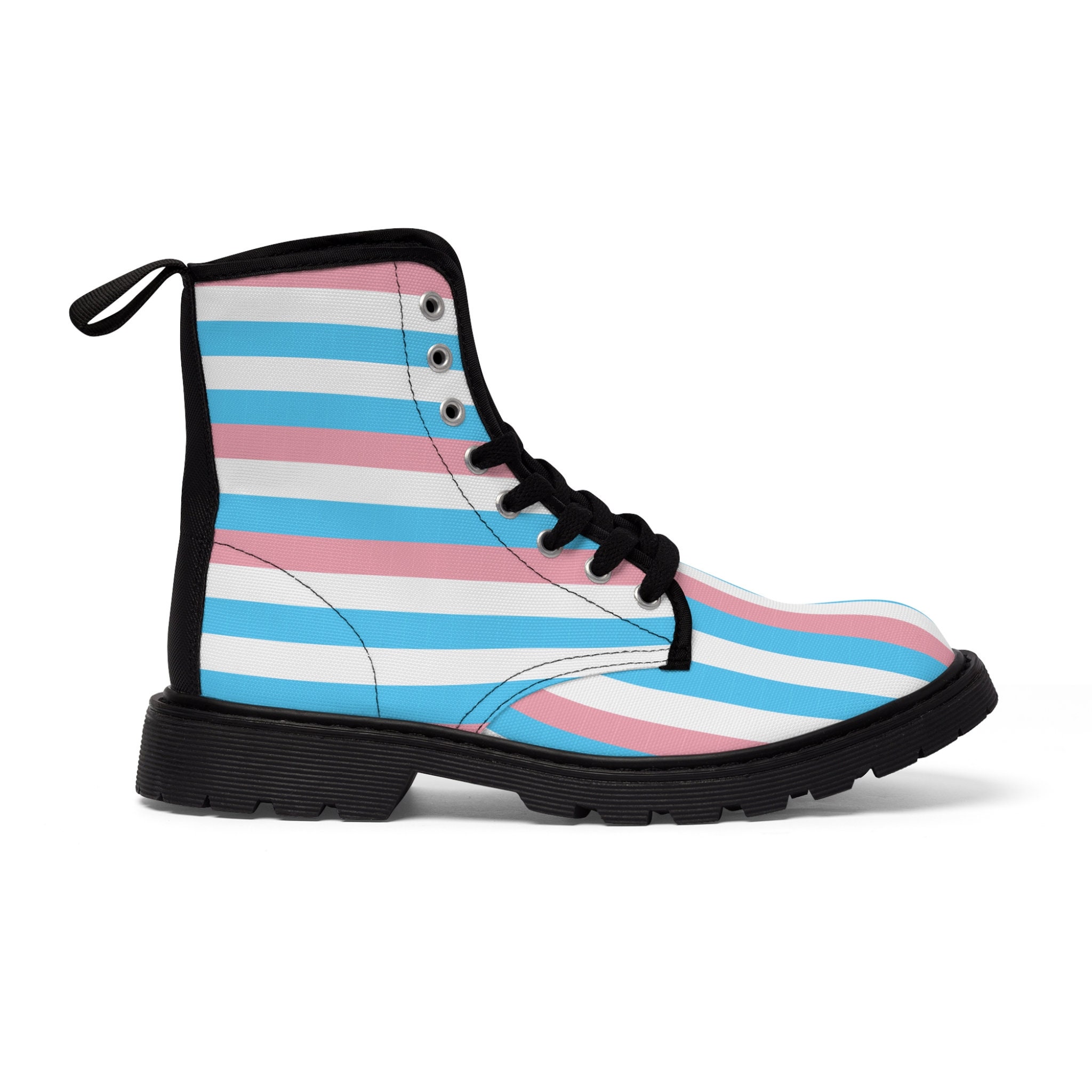 Transgender Flag Boots women's Sizes Canvas Boots Trans Pride Flag Cute ...