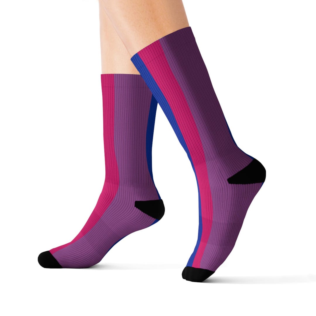 Bisexual Pride Flag Sublimation Socks, Pride Month Clothing Merch ...