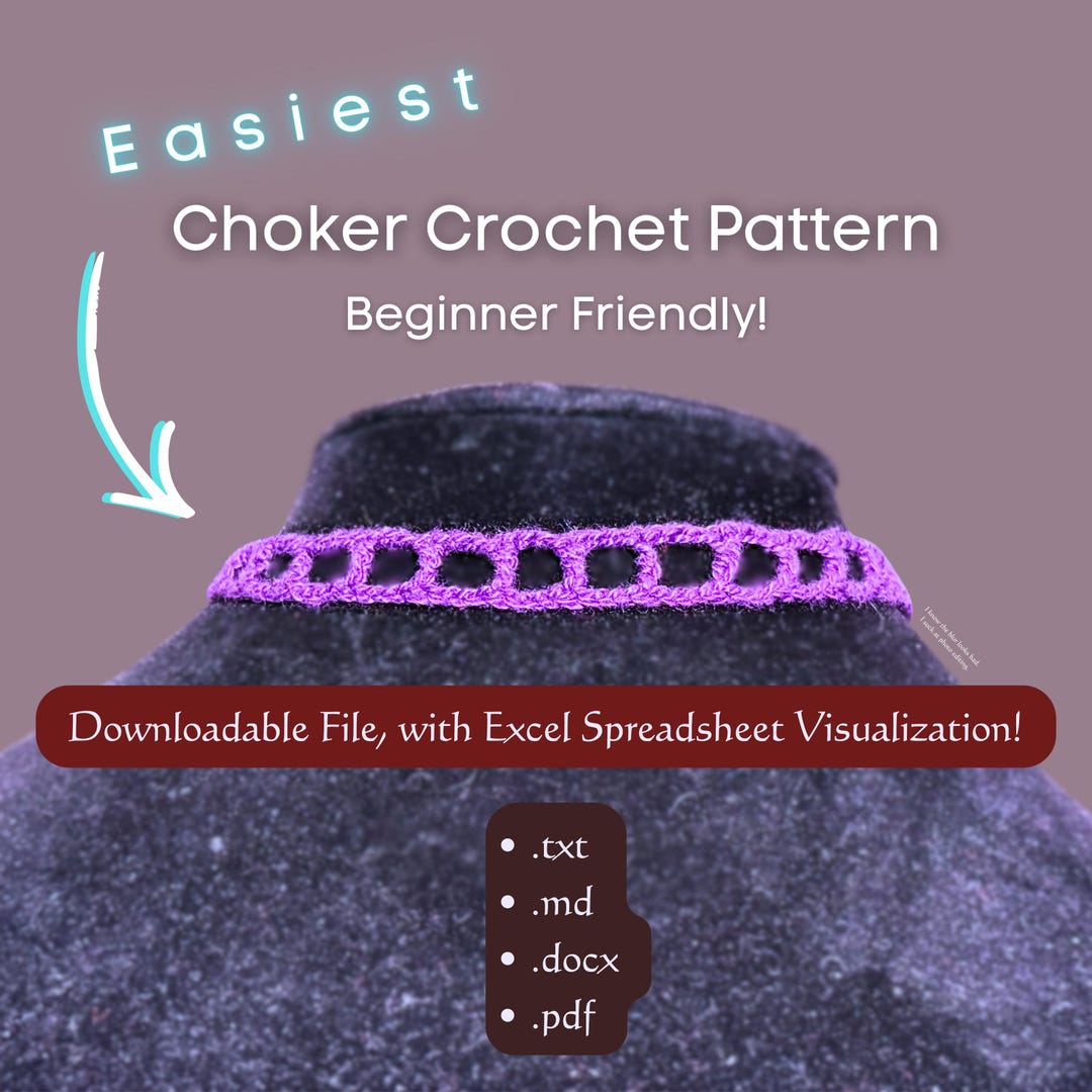 Crochet Choker Pattern Tutorial for Beginners - Easiest Beginner ...