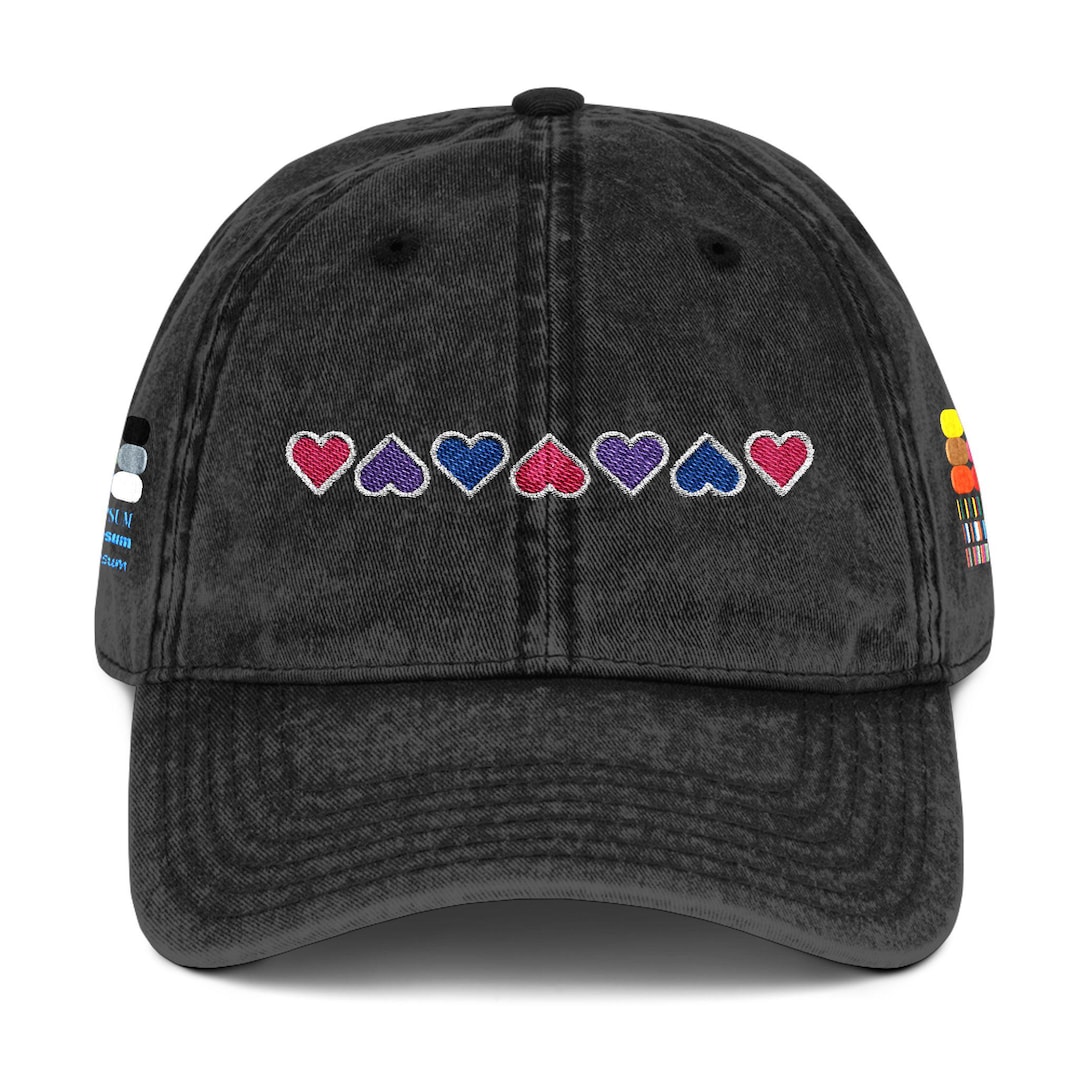 Bisexual Pride Flag Washed Embroidered Cap LGBT Casual Baseball Hat ...