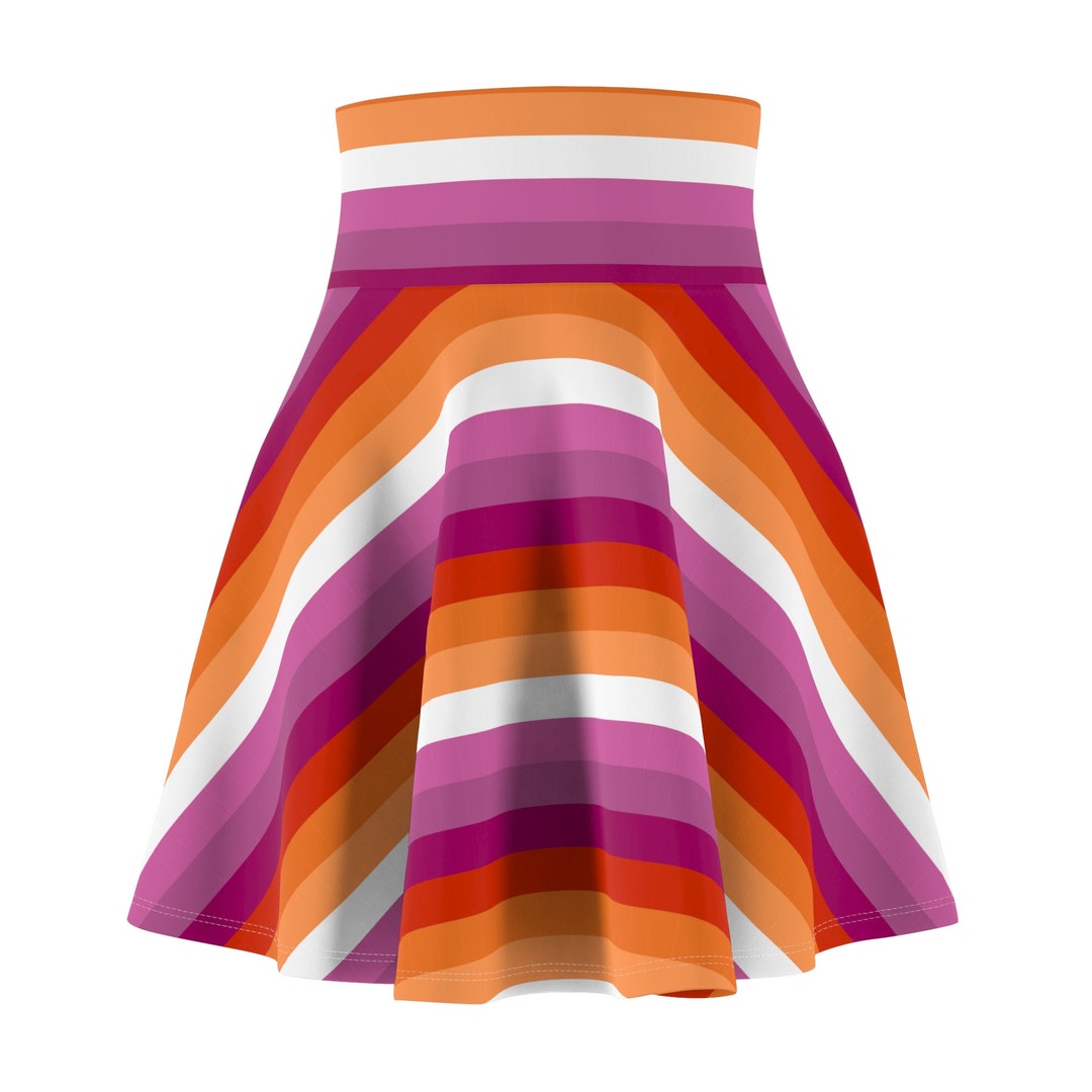 Lesbian Pride Skirt Lgbtqia Pride Month Clothes Flared Skater Skirt