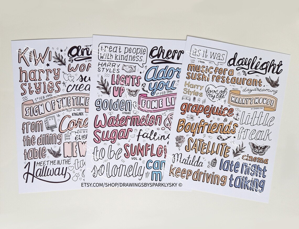 Harry Styles harry's House Fine Line HS Collage Poster - Etsy