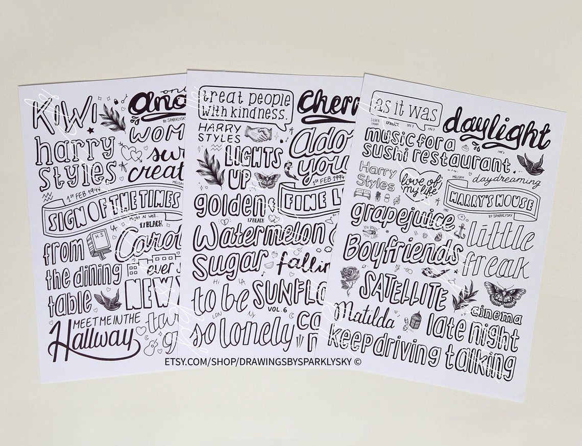 Harry Styles harry's House Fine Line HS Collage Poster - Etsy