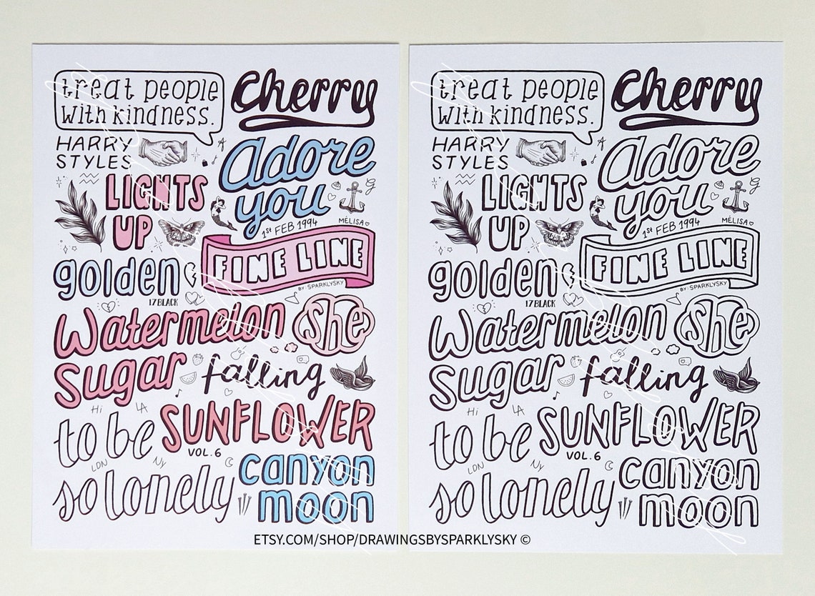 Harry Styles harry's House Fine Line HS Collage Poster - Etsy