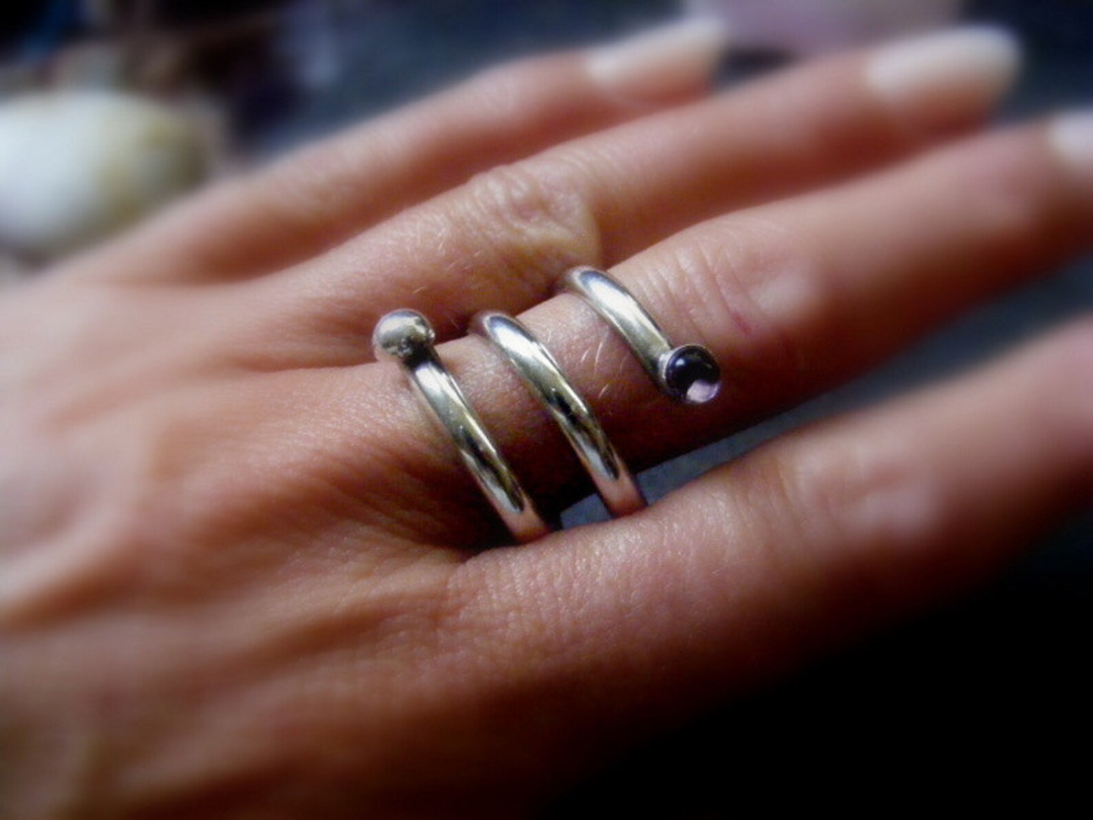 Silver Spiral Coil Ring With Amethyst Wraparound Amethyst Ring - Etsy