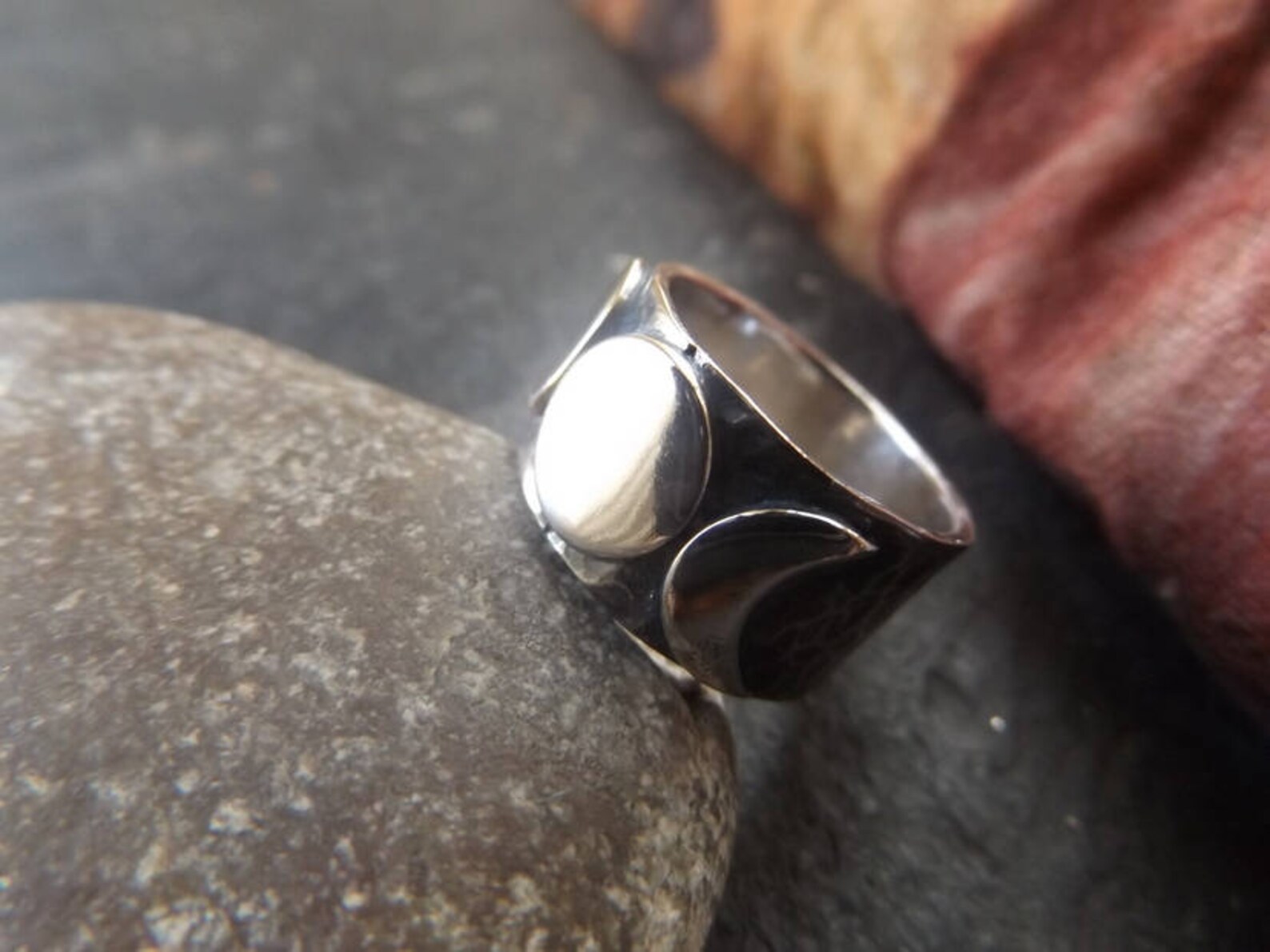 Silver Triple Moon Ring ,wide Three Moon Crescent Silver Ring With ...
