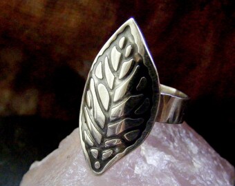 Silver Leaf Ring - Etsy