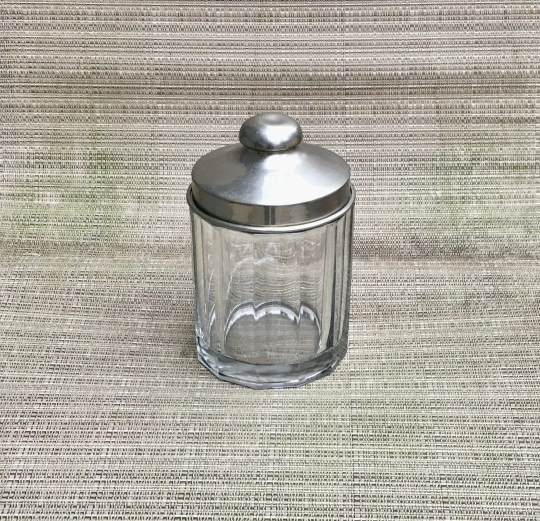 Pharmaceutical Pressed Glass Jar Used in Dr's Office for Gauze, Cotton ...