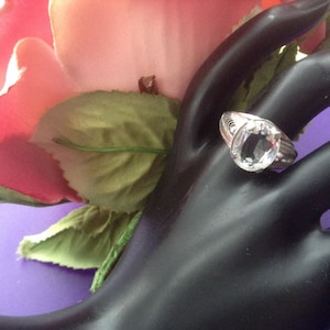 Sorrento Sterling Silver Crystal Ring Vintage Engagement Prom Size 7 ...