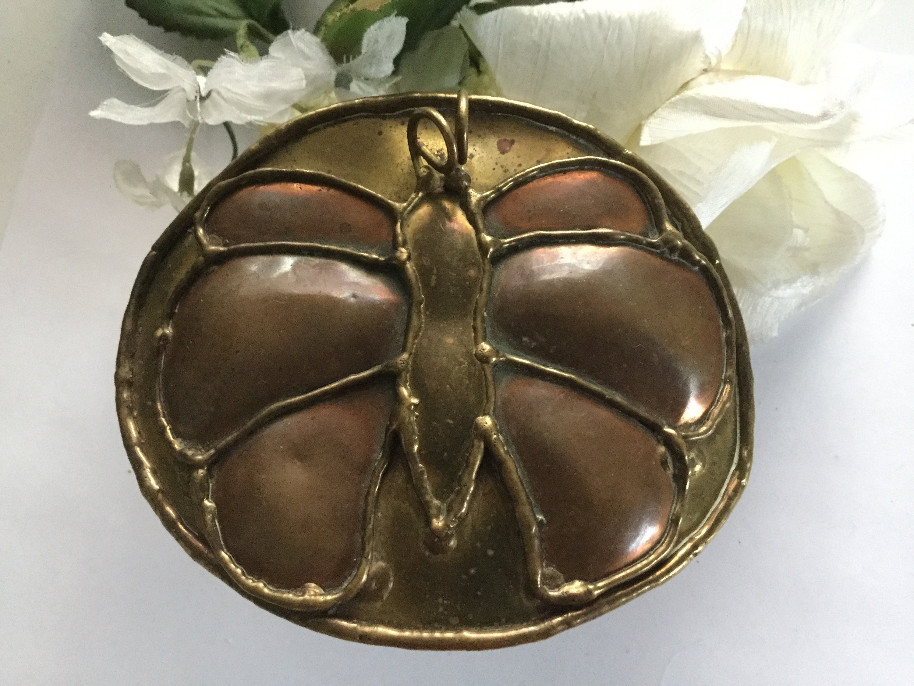 Large Butterfly Belt Buckle Copper Brass Hand Forged Monarch | Etsy