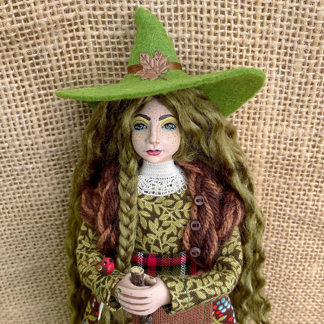 Kitchen Witch OOAK ~ Hanging Witch Doll, Bird Lover, Forest Witch ...