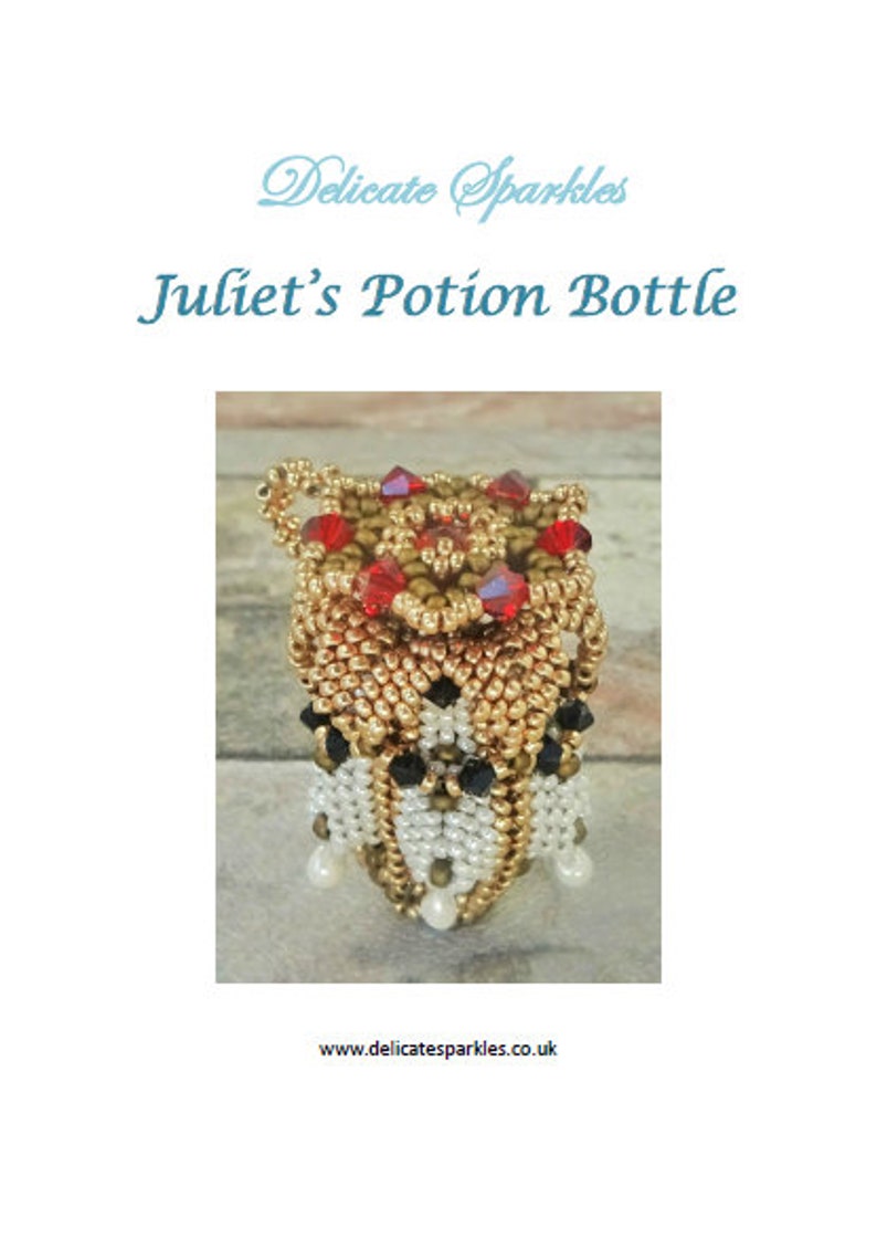 DIGITAL TUTORIAL - Juliet's Potion Bottle Tutorial - Beadweaving Tutorial - Beaded Vessel ...