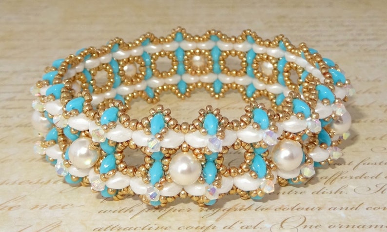 DIGITAL TUTORIAL Jasmine Bangle Tutorial Beaded Bracelet Tutorial ...