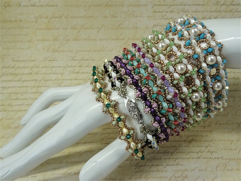 DIGITAL TUTORIAL Jasmine Bangle Tutorial Beaded Bracelet Tutorial ...