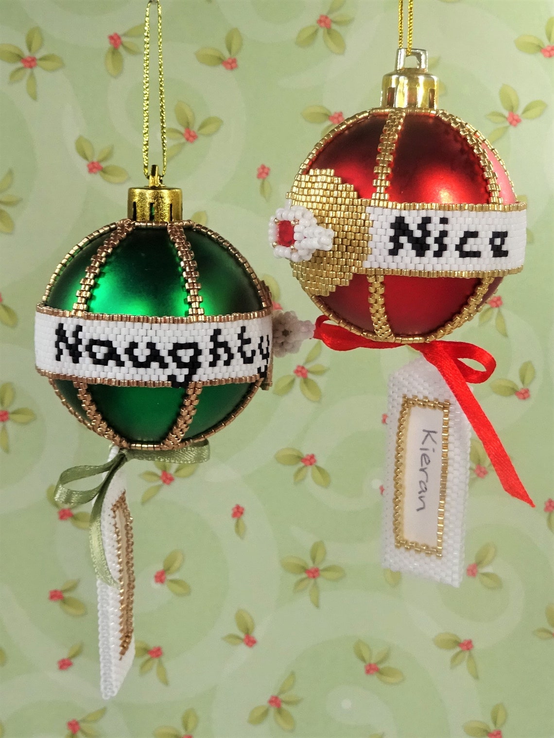 DIGITAL TUTORIAL - Naughty or Nice Bauble Tutorial - Beaded Bauble ...