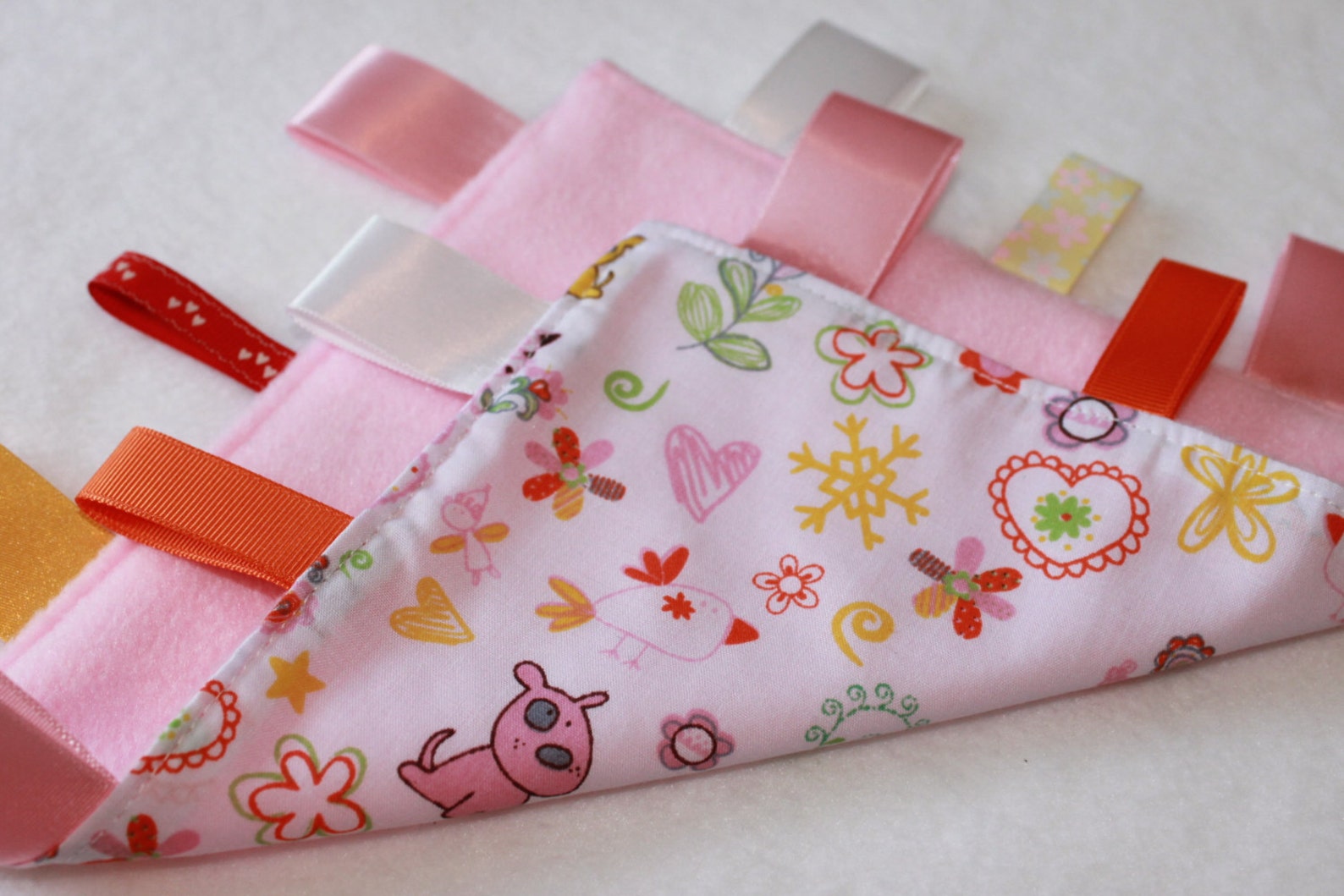 Sale Girl Taggy Blanket Taggies Sensory Blanket Taggy - Etsy