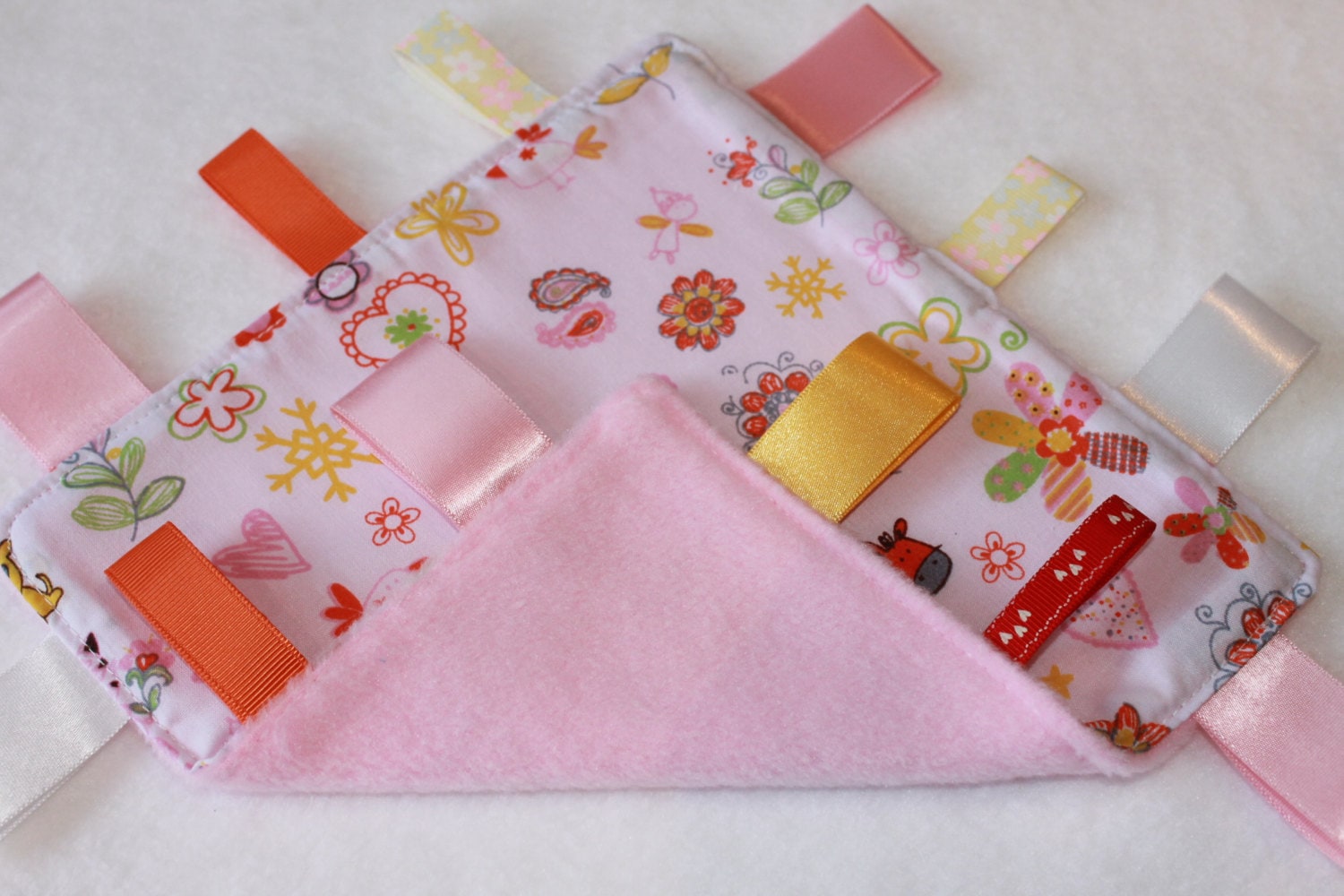 Sale Girl Taggy Blanket Taggies Sensory Blanket Taggy - Etsy