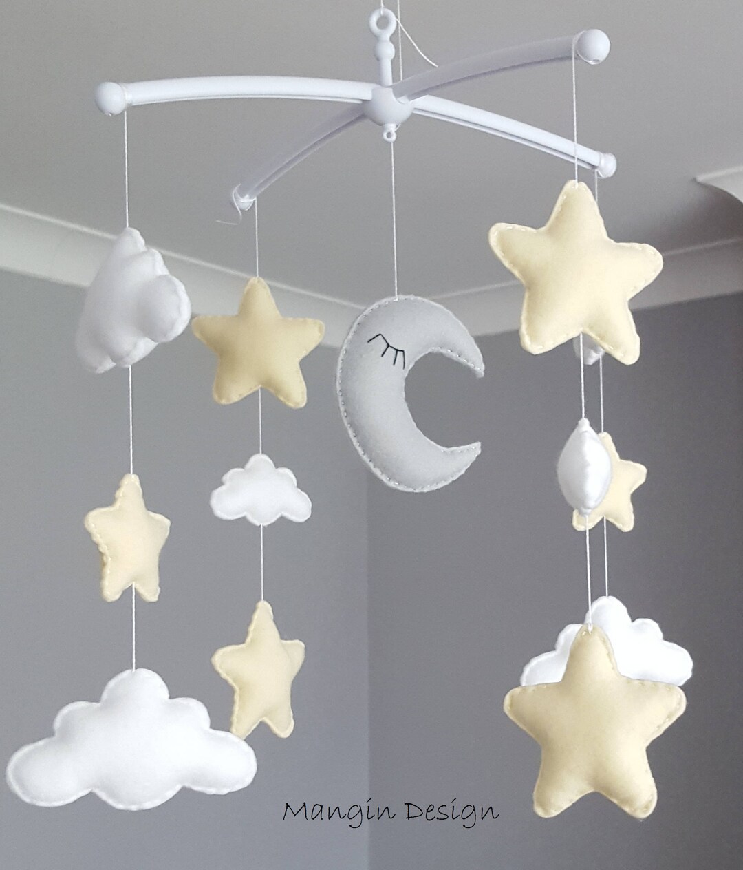 Sale Gorgeous Star Cloud Moon Mobile Musical Cot Mobile Star Nursery ...
