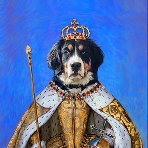 SINGLE Pet Portrait - Queen Elizabeth - Custom Pet Portraits - Dog ...