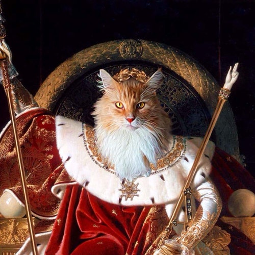 King Louis XIV Custom Pet Portraits Dog Portraits and Cat | Etsy