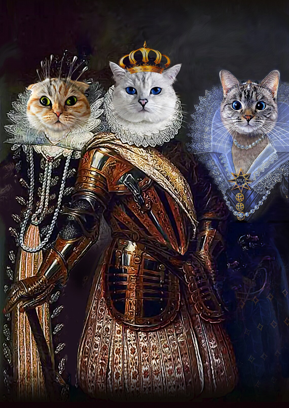 THREE Pet Portrait custom Pet Portraits Dog Portraits and - Etsy