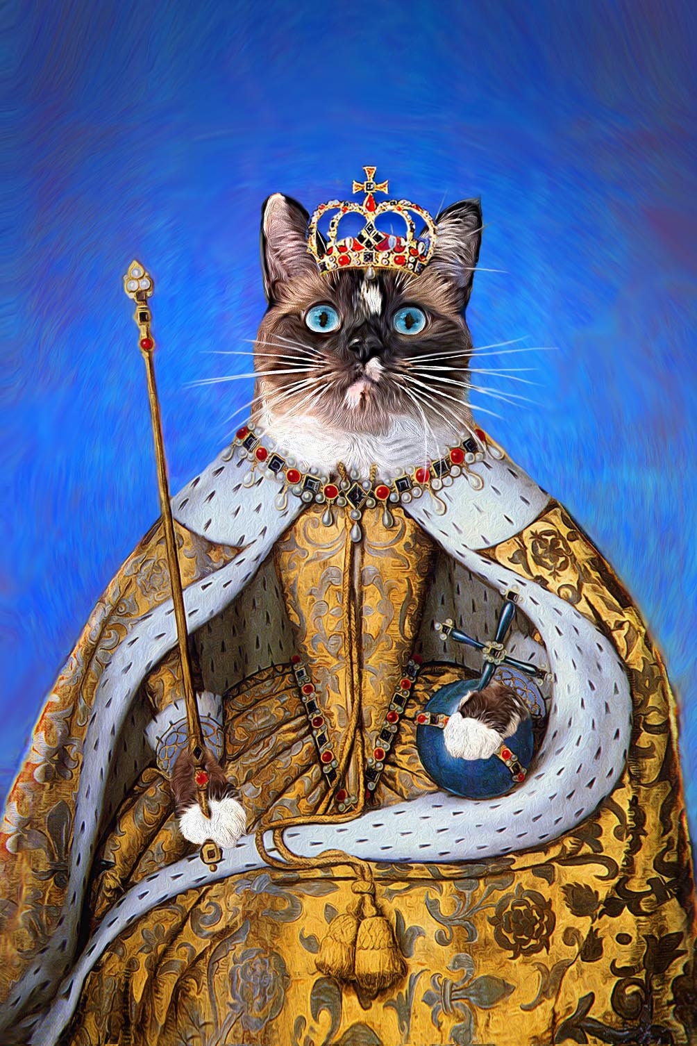 SINGLE Pet Portrait - Queen Elizabeth - Custom Pet Portraits - Dog ...