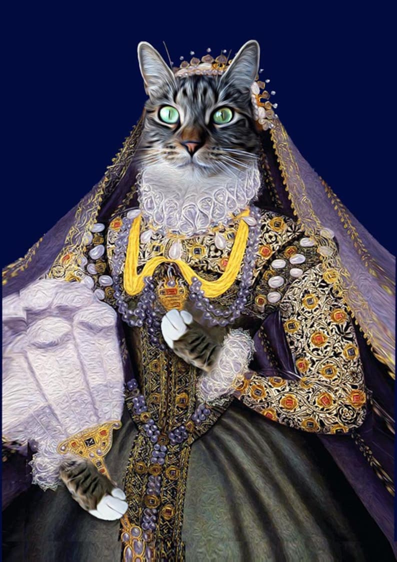 Queen Elizabeth - Custom Pet Dog and Cat Portraits - Digital Portrait ...