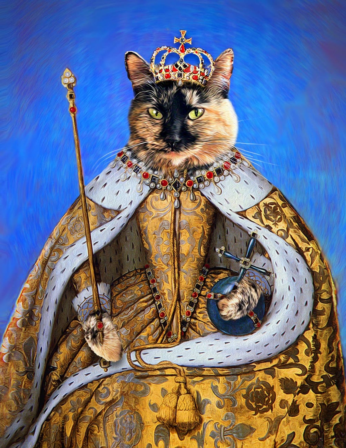 SINGLE Pet Portrait - Queen Elizabeth - Custom Pet Portraits - Dog ...