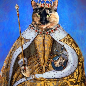 SINGLE Pet Portrait - Queen Elizabeth - Custom Pet Portraits - Dog ...